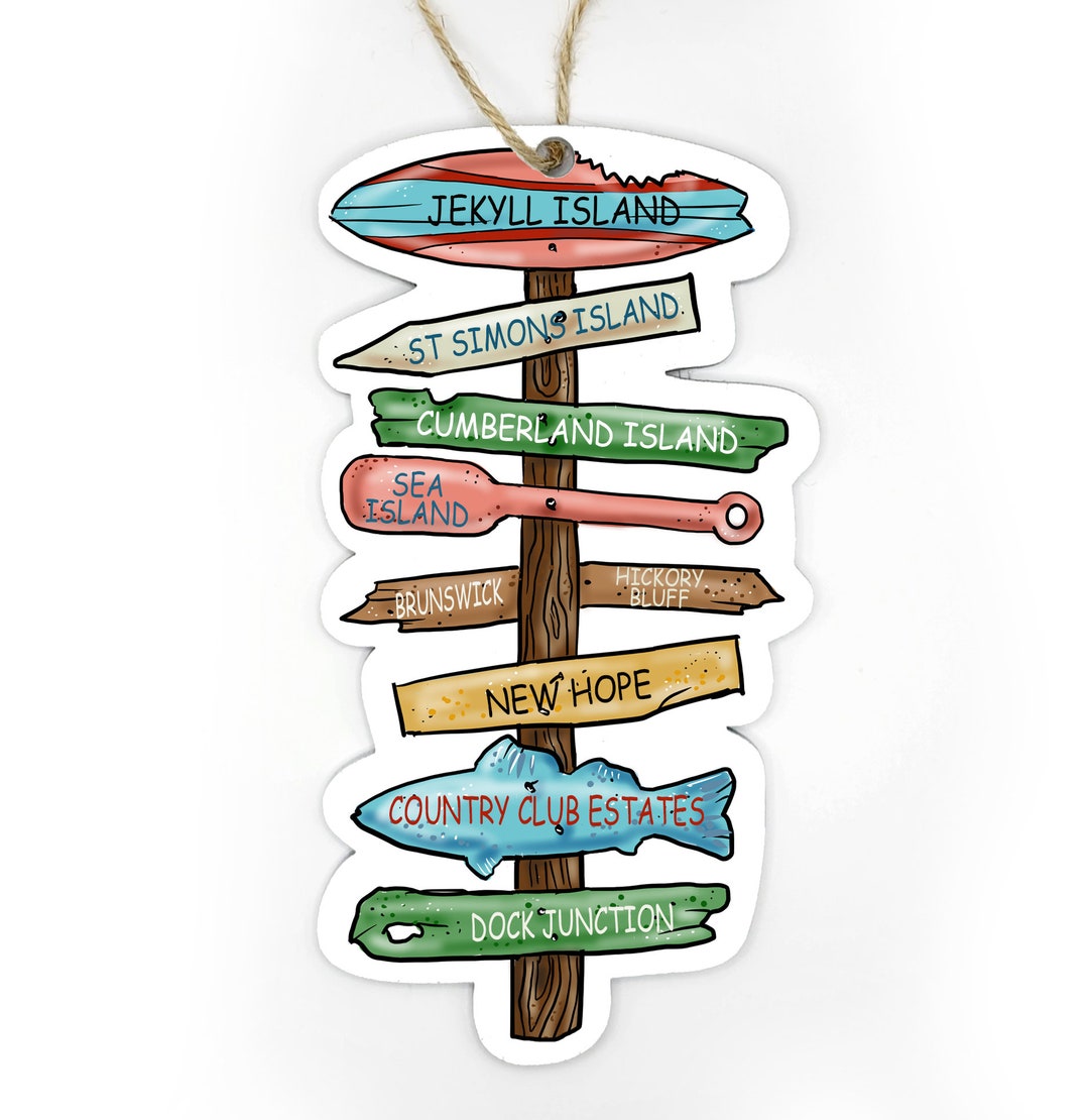 Jekyll Island, GA Driftwood Sign - Wood Ornament - Etsy