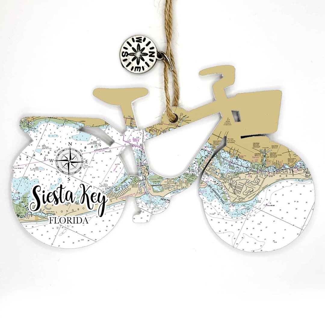 Siesta Key, FL Bicycle Wood Ornament - Etsy