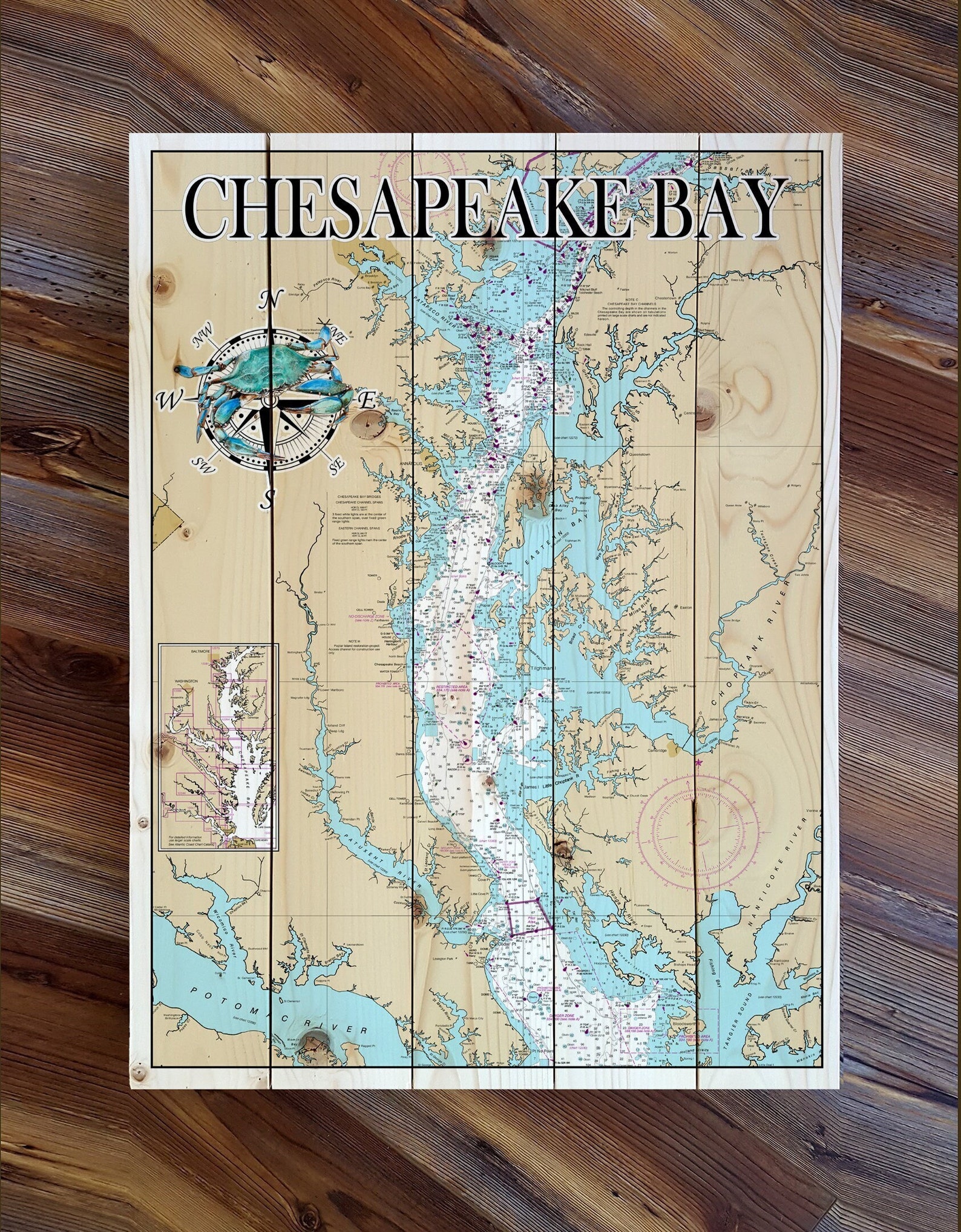 Chesapeake Bay WOOD Map Signs - Etsy