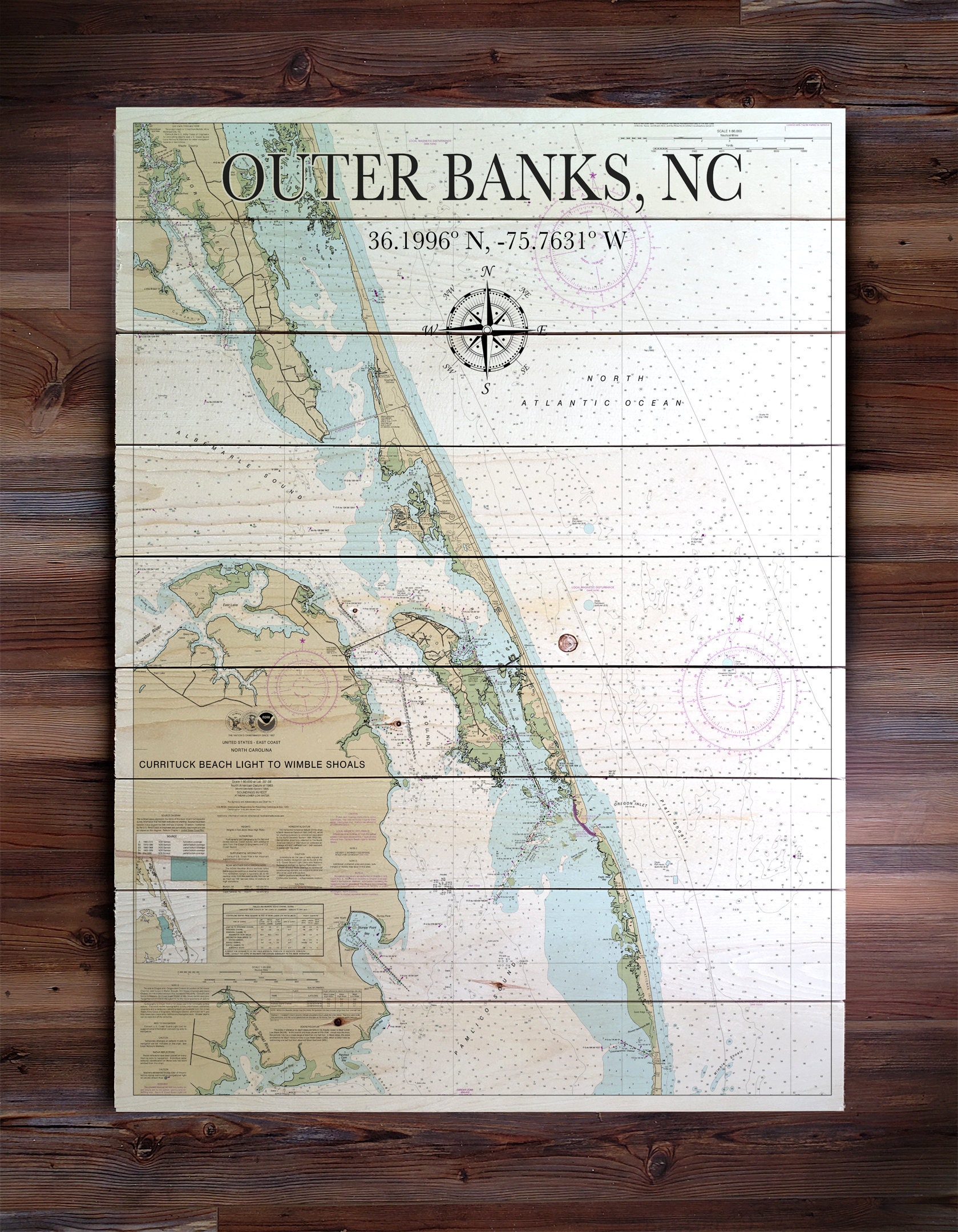 Outer Banks, NC Wood Wall Hanging Maps - Etsy