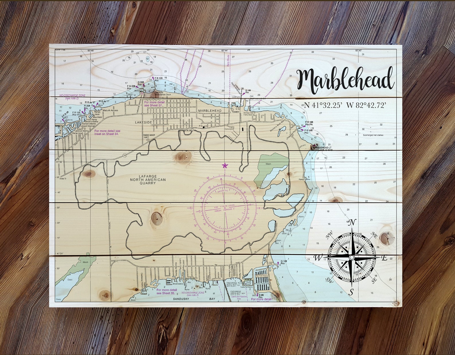 Marblehead Ohio Wood Wall Hanging Maps - Etsy