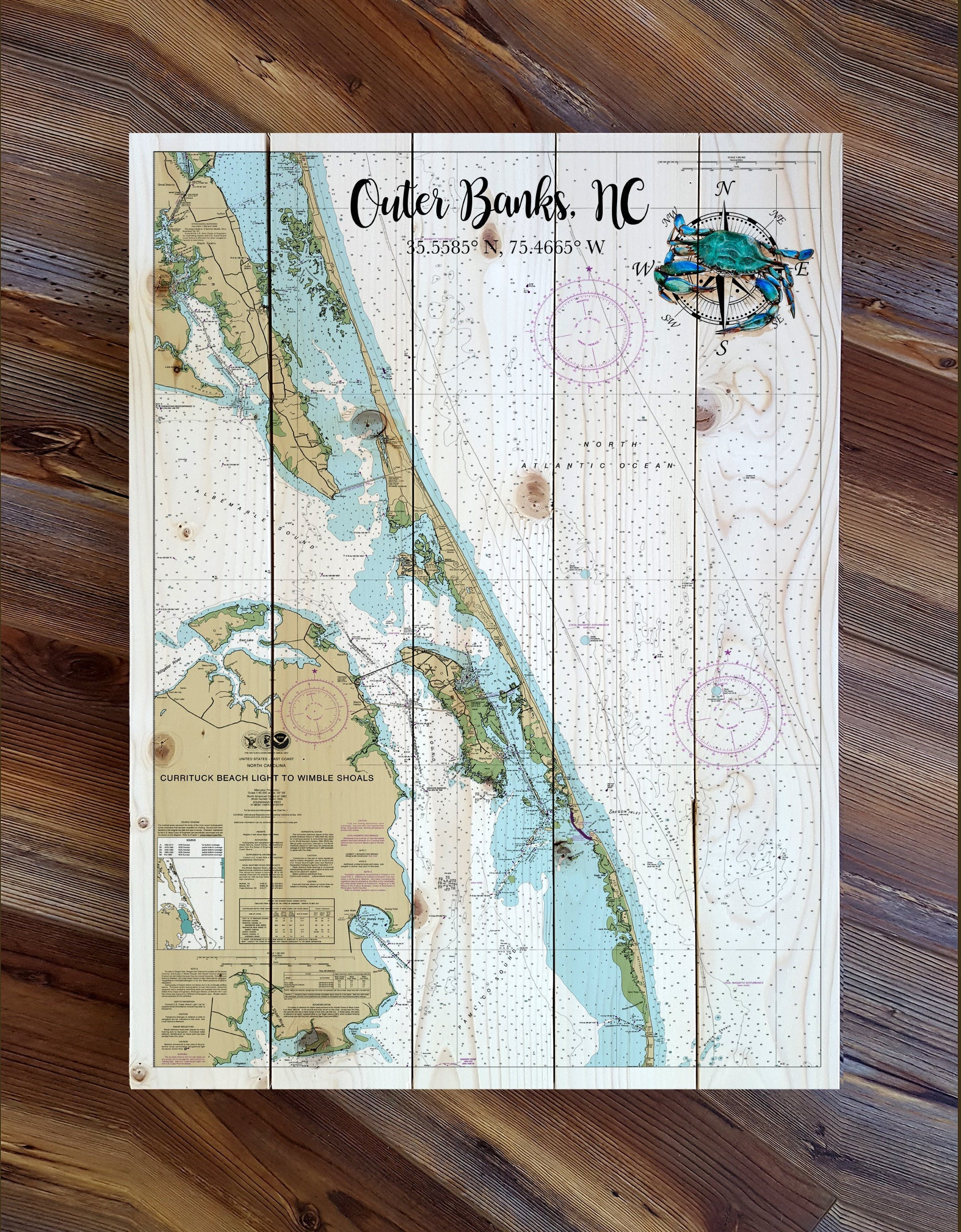 Outer Banks, NC Wood Wall Hanging Maps - Etsy