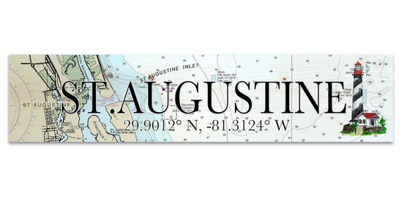 St. Augustine FL Wood Wall Hanging Map Signs | Etsy