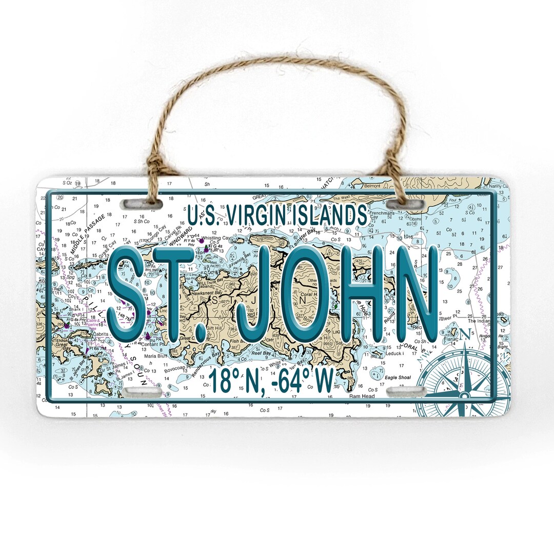 St. John, USVI Custom License Plate Ornament - Etsy