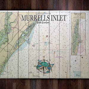 Wood Murrells Inlet, SC Map With Art Options - Etsy