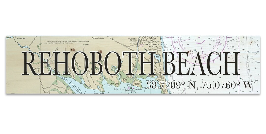 Rehoboth Beach, DE Wood Wall Hanging Maps - Etsy