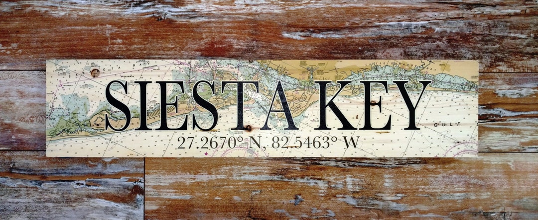 Siesta Key, Florida Wood Wall Hanging Map Signs - Etsy