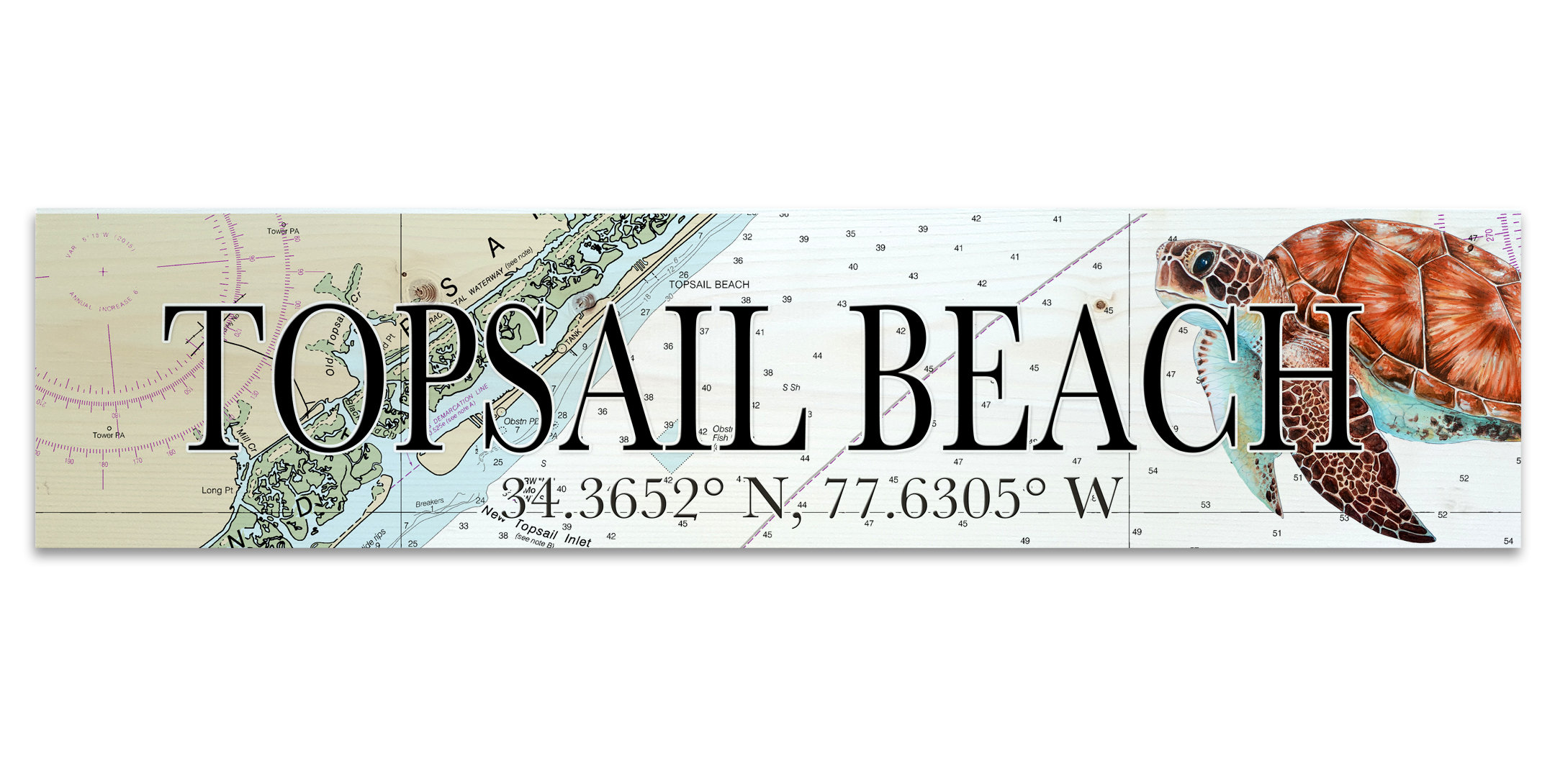 Topsail Beach North Topsail Beach NC Wood Wall Hanging Maps | Etsy
