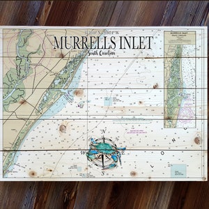 Wood Murrells Inlet, SC Map With Art Options - Etsy