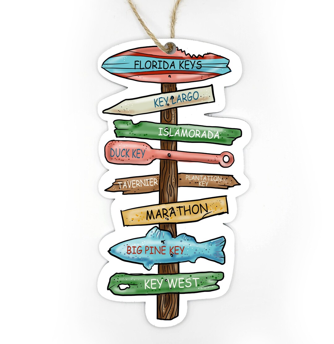 Florida Keys Driftwood Sign - Wood Ornament - Etsy