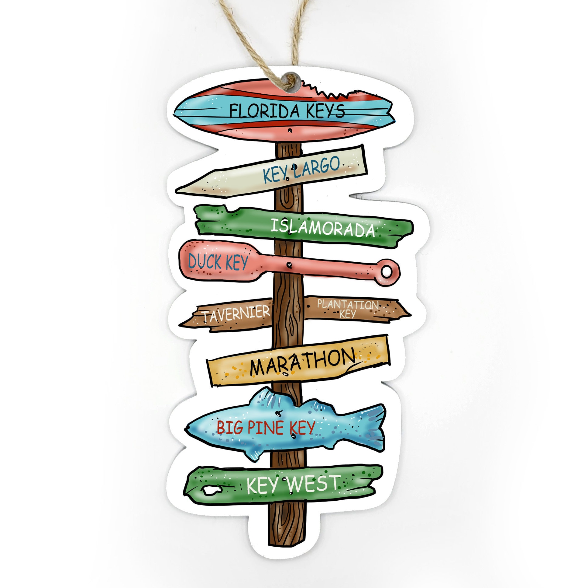 Florida Keys Driftwood Sign - Wood Ornament - Etsy