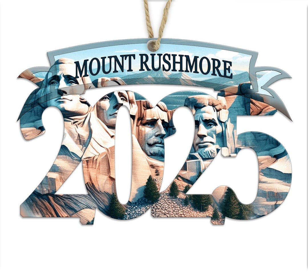Mount Rushmore 2025 Shaped Wood Map Ornament - Etsy