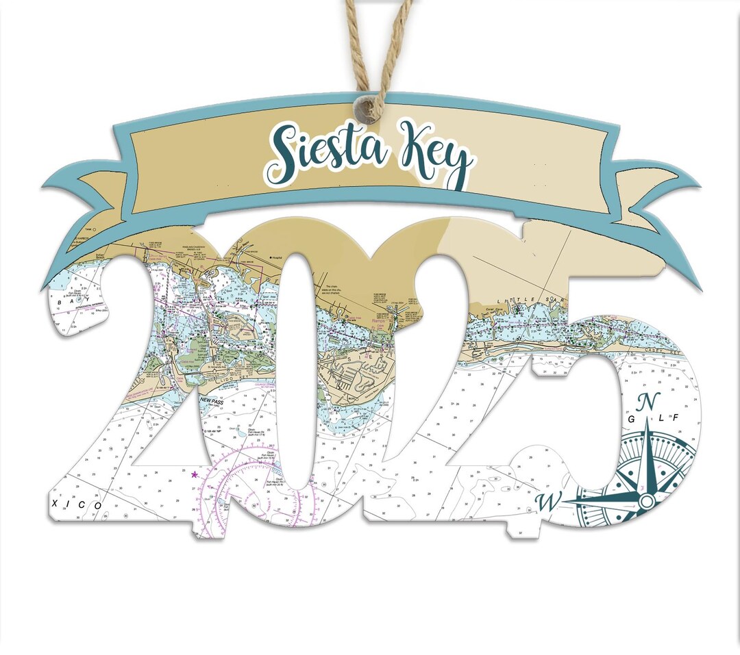 Siesta Key, FL Custom 2025 Shaped Wood Map Ornament - Etsy