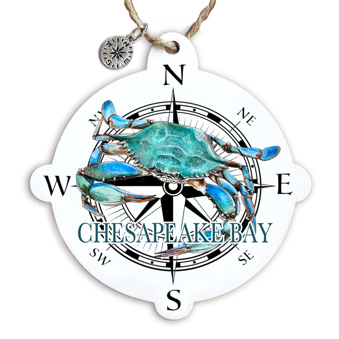 Chesapeake Bay, MD Blue Crab Compass Ornament - Etsy