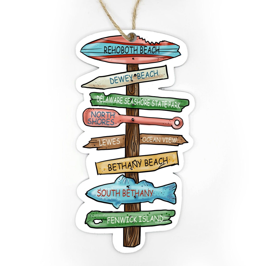 Rehoboth Beach, DE Driftwood Sign - Wood Ornament - Etsy