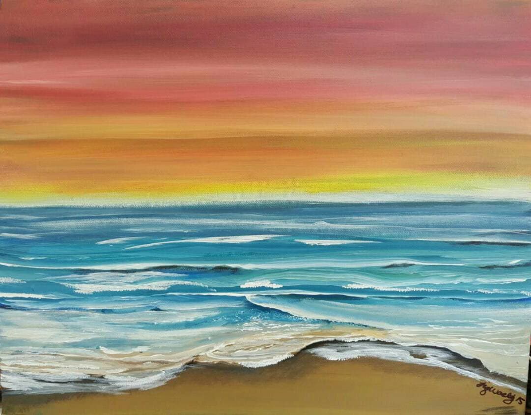 Oceanscape Artwork, Seascape Original Painting, Beach House Wallart ...