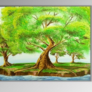 Oak Tree Painting, Summer Tree Art, Nature Artwork, Spring Tree Wall ...