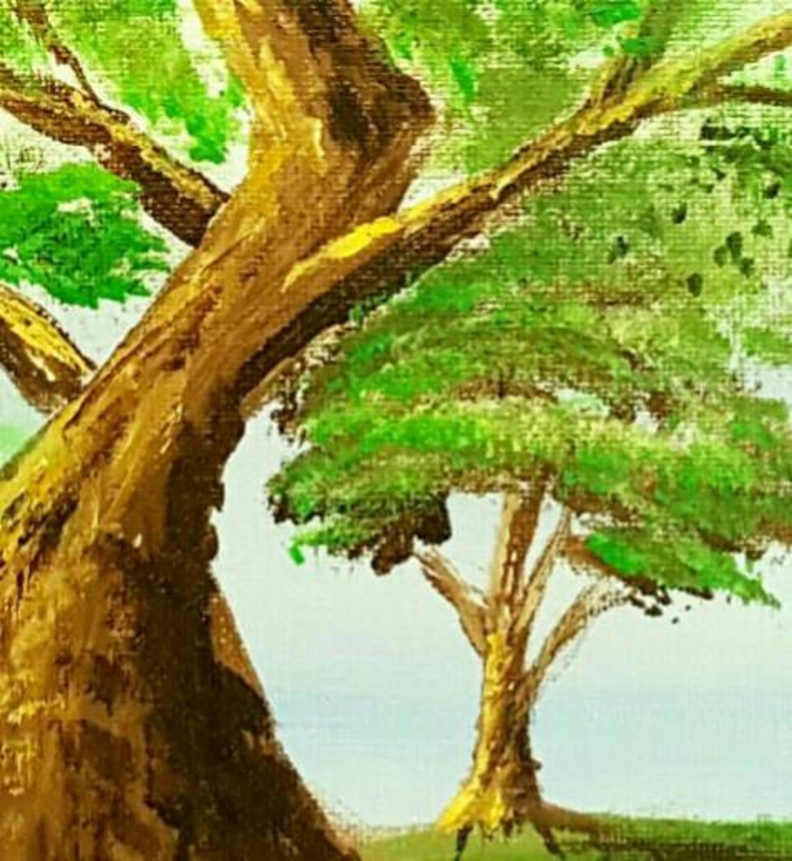 Oak Tree Painting, Summer Tree Art, Nature Artwork, Spring Tree Wall ...