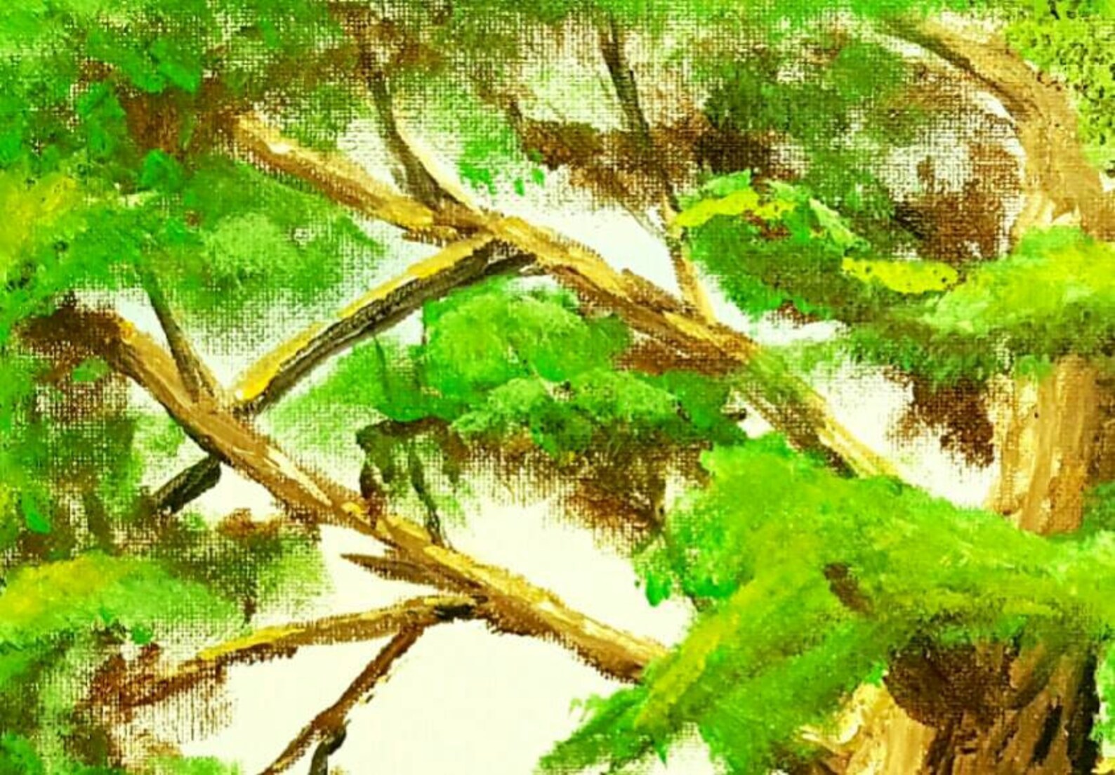 Original Tree Painting, Tree Art, Oak Tree Artwork, Spring and Summer ...