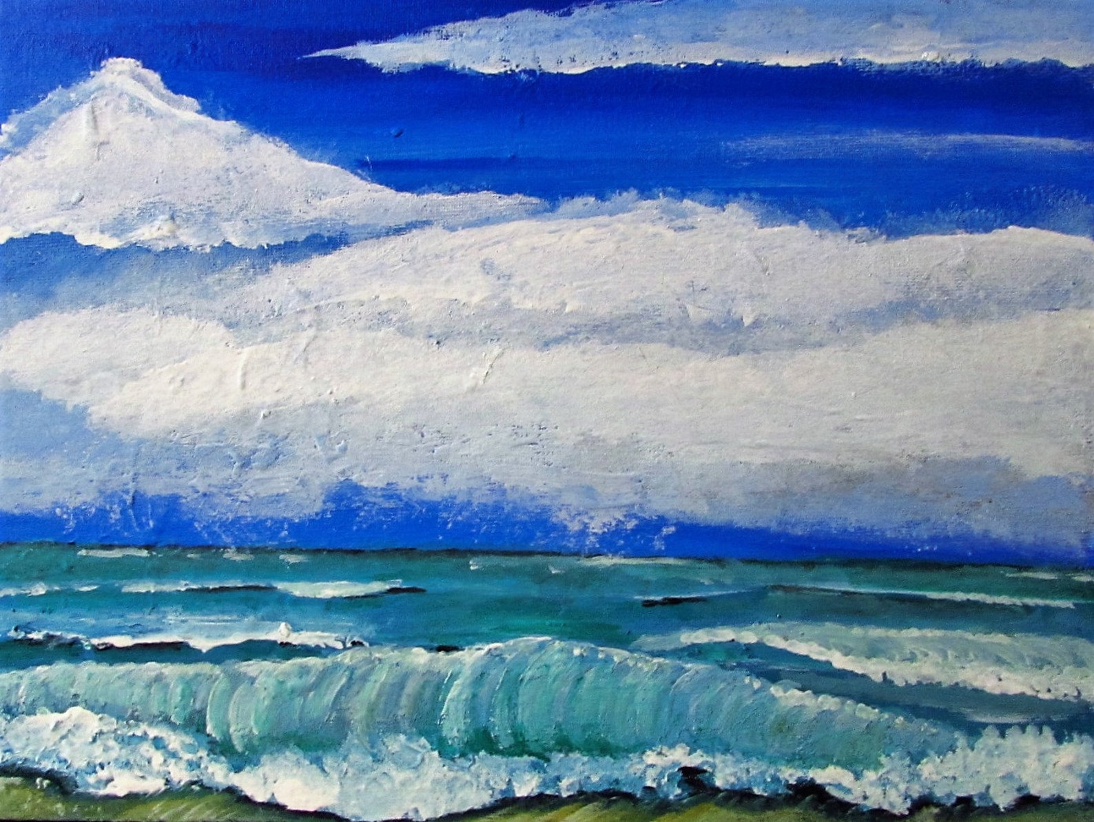 Seascape Painting, Oceanscape Original Artwork, Ocean Decor, Beach Art ...