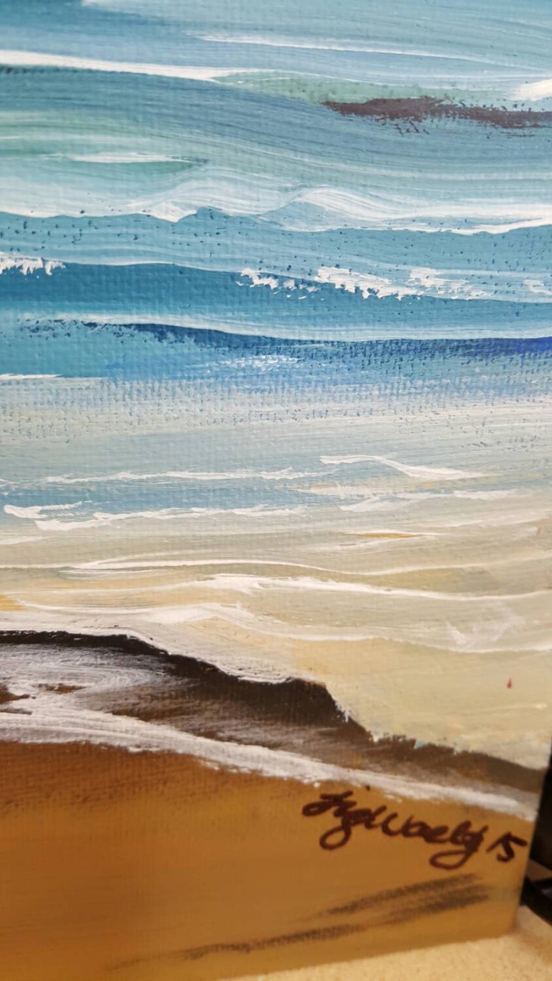 Oceanscape Artwork, Seascape Original Painting, Beach House Wallart ...