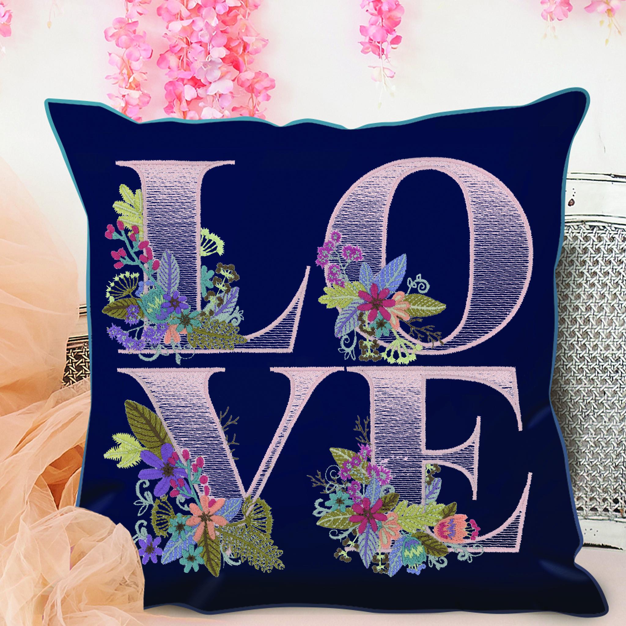 Floral Love Machine Embroidery Design (colorful, Decorative Letters) - Etsy
