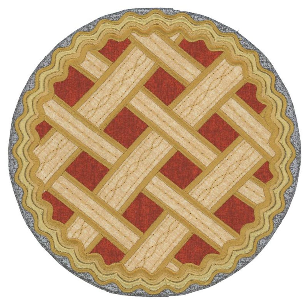 Embroidered Pie Hot Pad: in the Hoop Applique Machine Embroidery Design ...