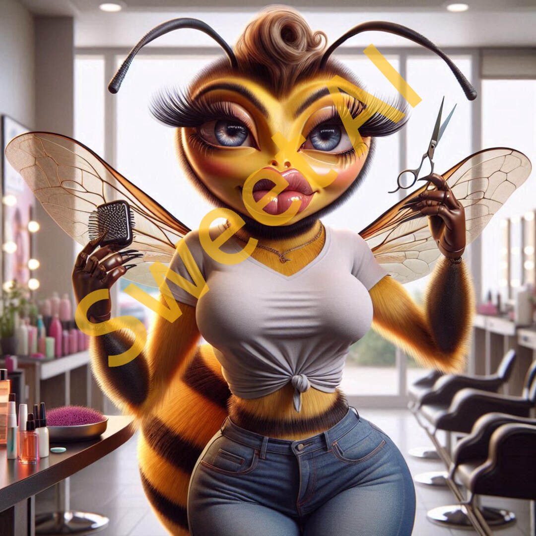 Hair Stylist Bee PNG Download - Etsy