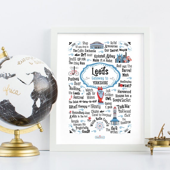 Leeds Landmarks Art Print - Etsy UK