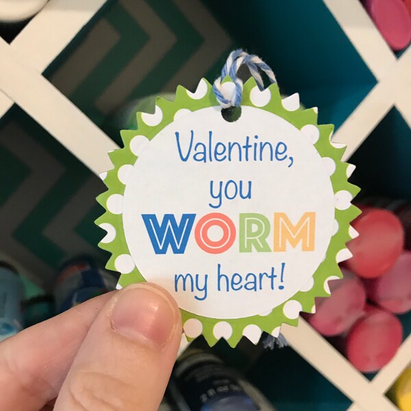 Worm Valentine Printable - Etsy