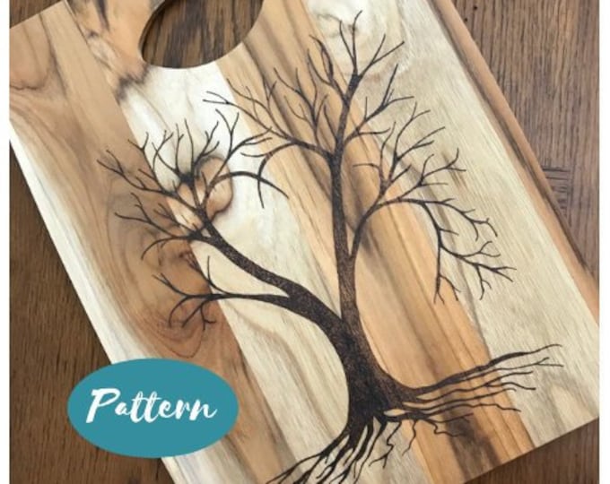 Custom Wood Burning Patterns: Heart Tree // Easy Pattern - Etsy