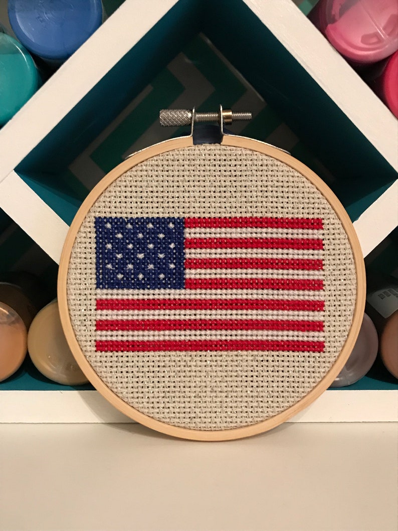 Beginner Cross Stitch Pattern: American Flag // Custom File | Etsy