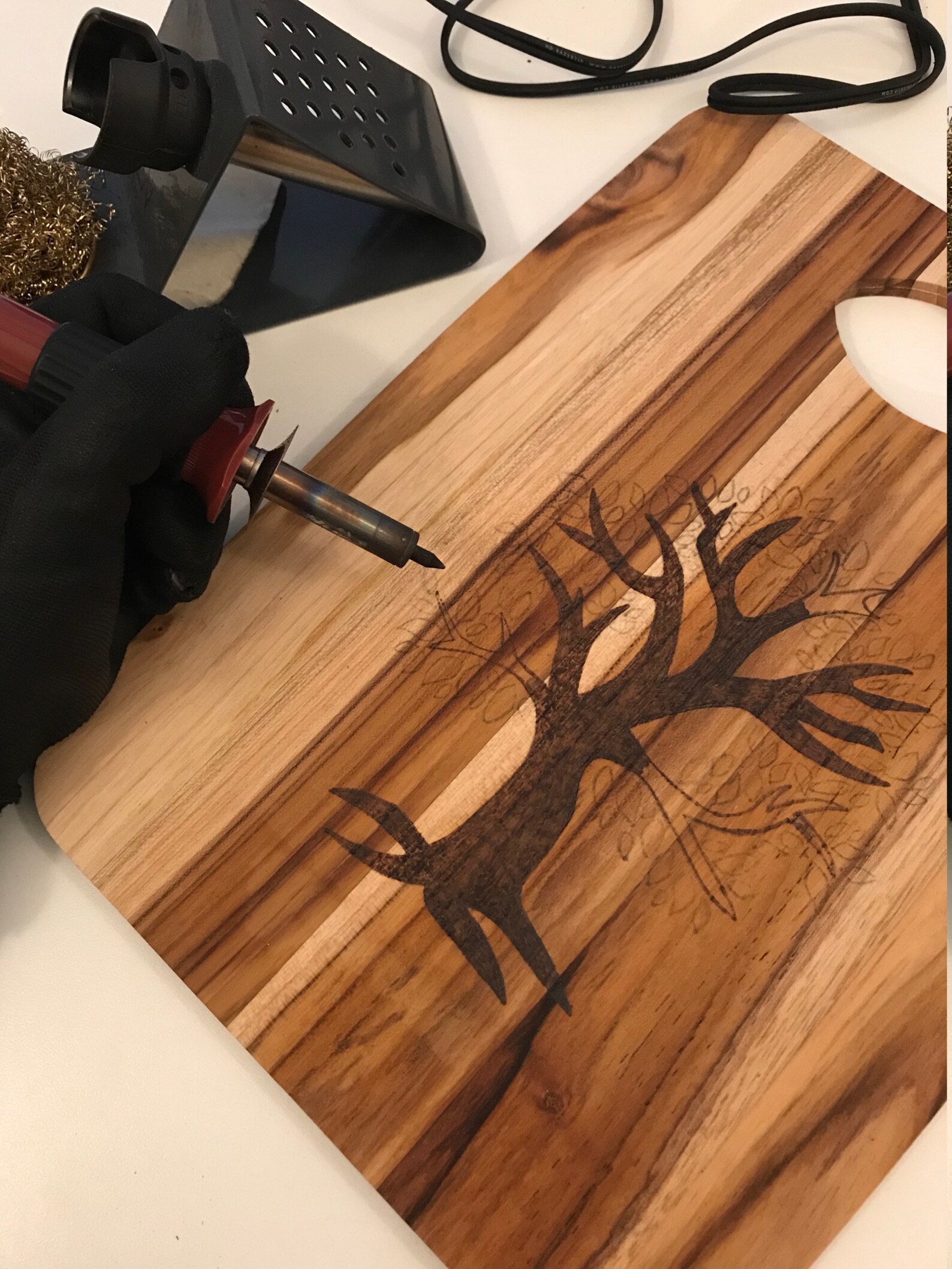 Custom Wood Burning Patterns: Leafy Tree // Easy Pattern - Etsy Israel