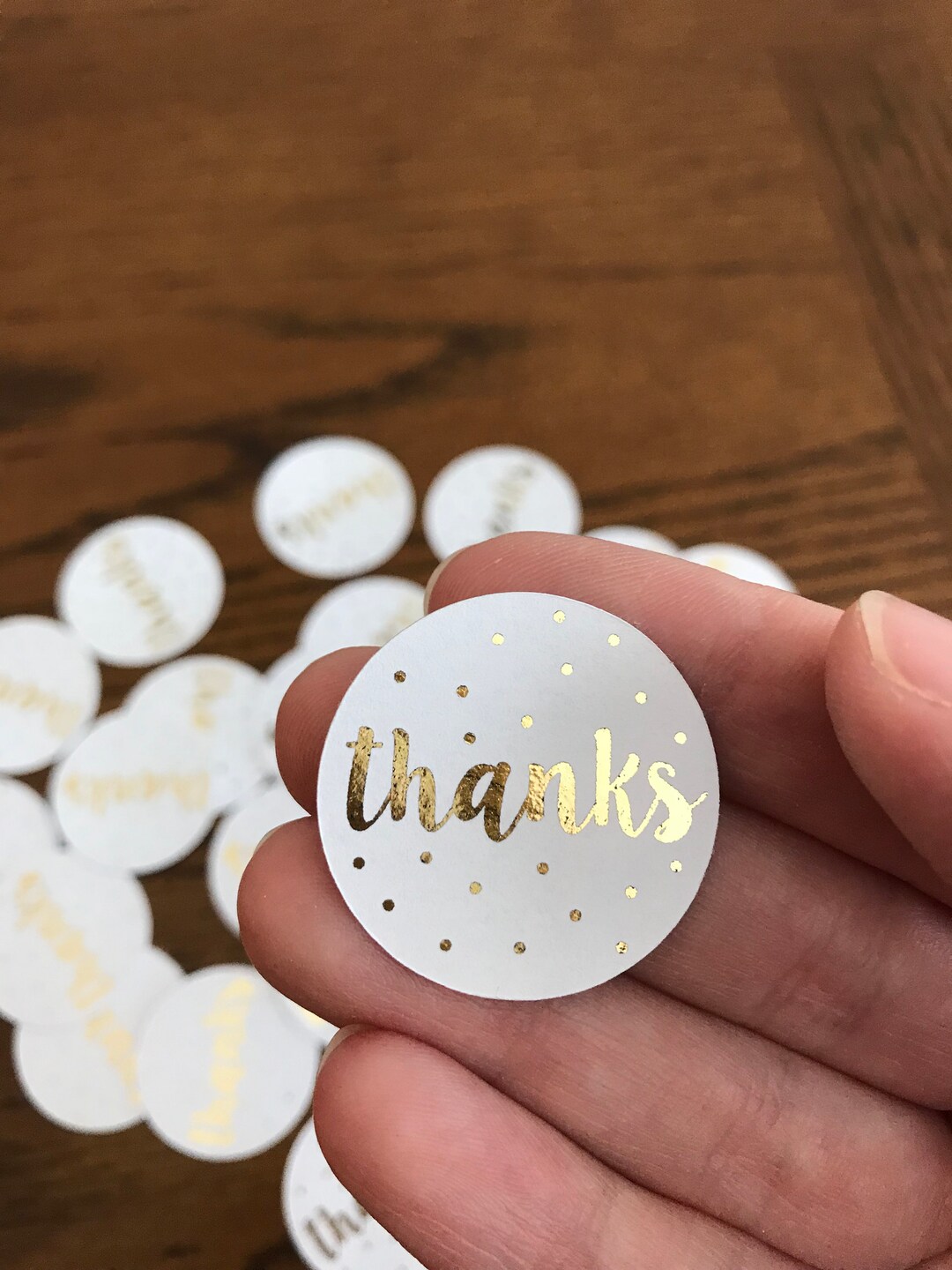 25 Gold Foil Thanks Stickers Custom Labels For Packages Business