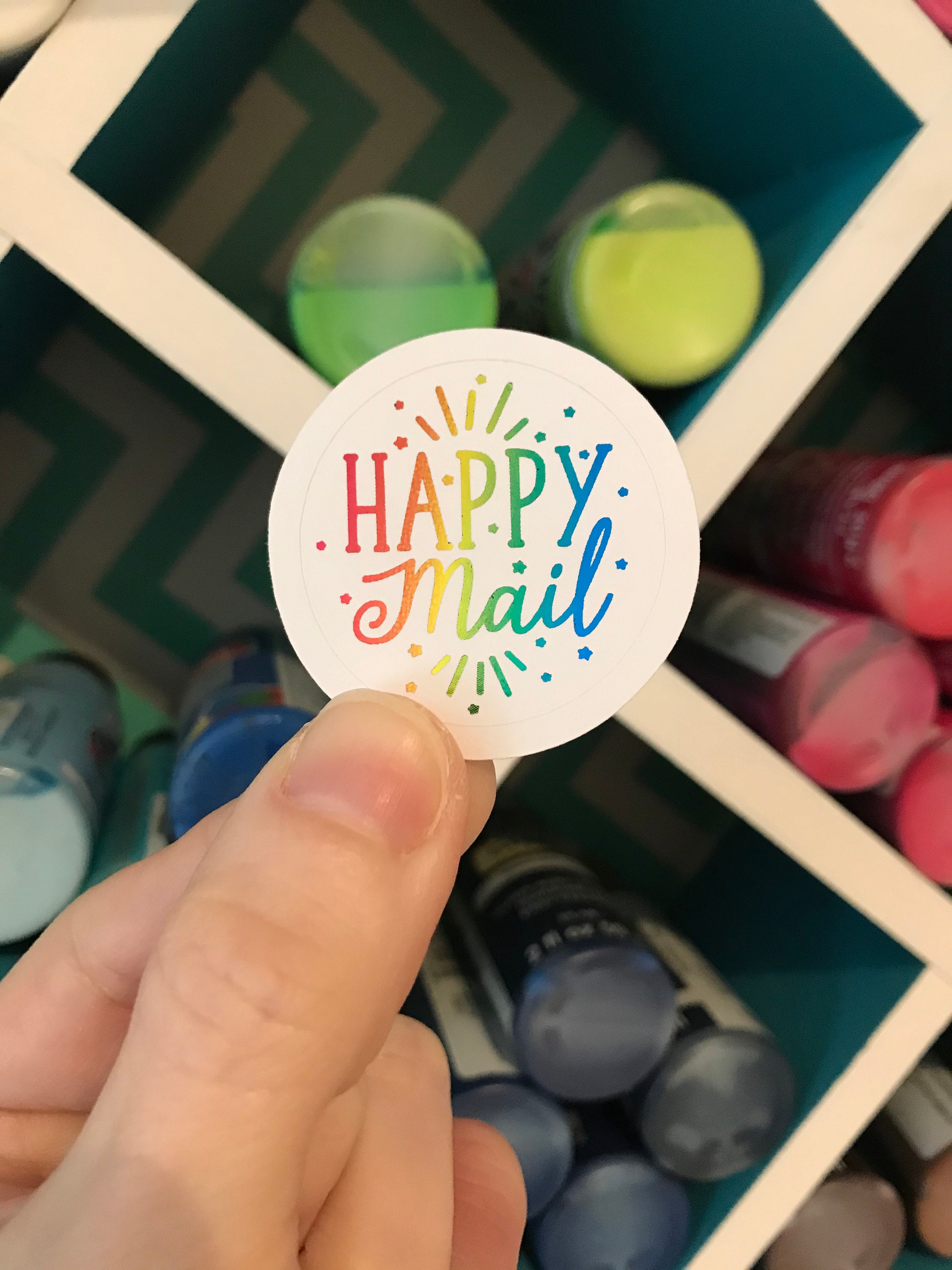 25 Gold Foil Happy Mail Stickers // Custom Labels for Packages | Etsy