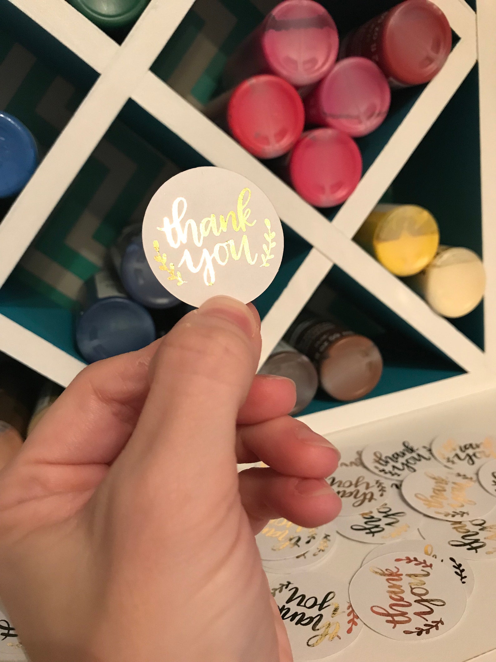 25 Gold Foil Thank You Stickers // Custom Labels for Packages Business ...