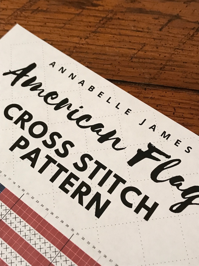 Beginner Cross Stitch Pattern: American Flag // Custom File | Etsy