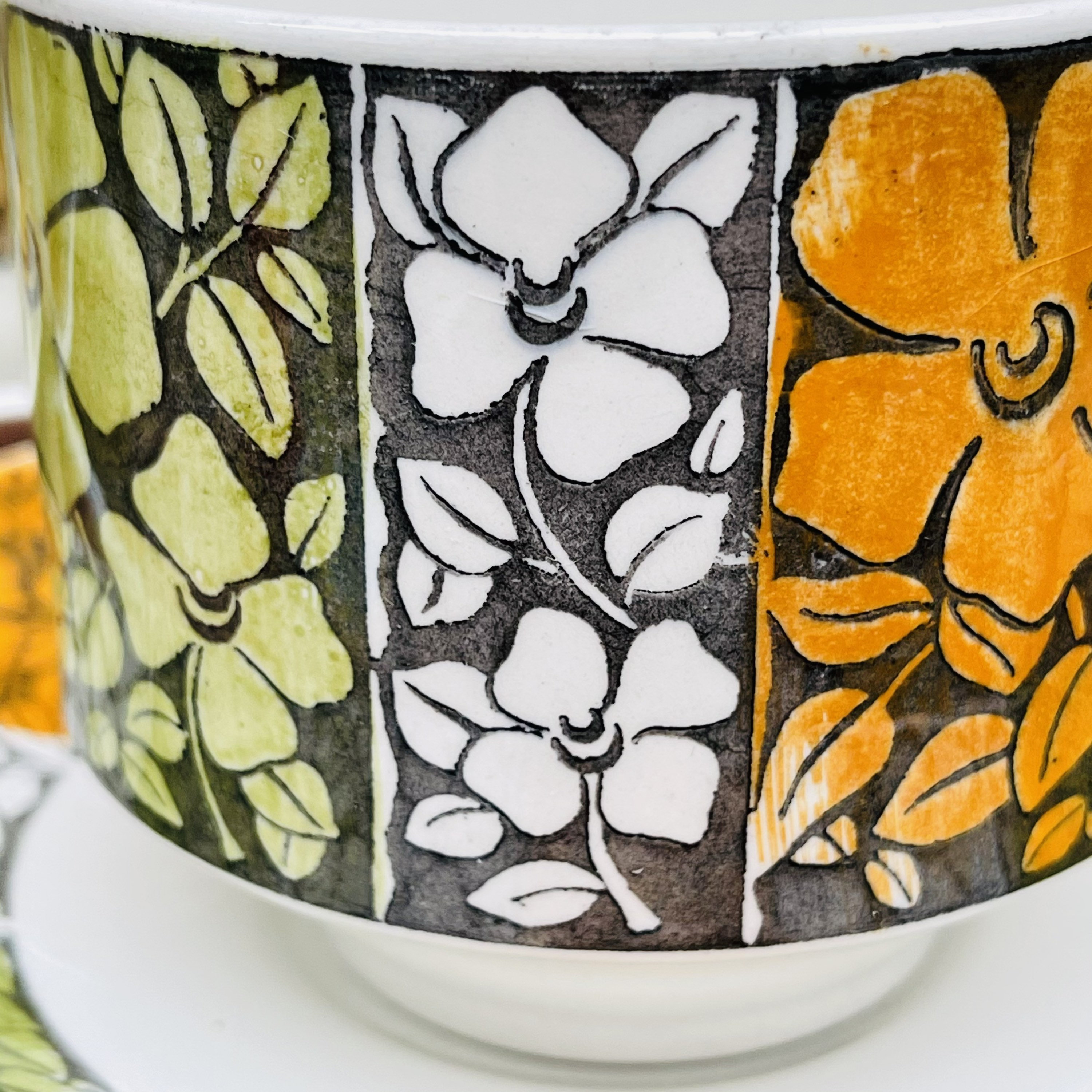 Kathie Winkle Fleur Teacups and Saucers for Broadhurst Pottery - in ...