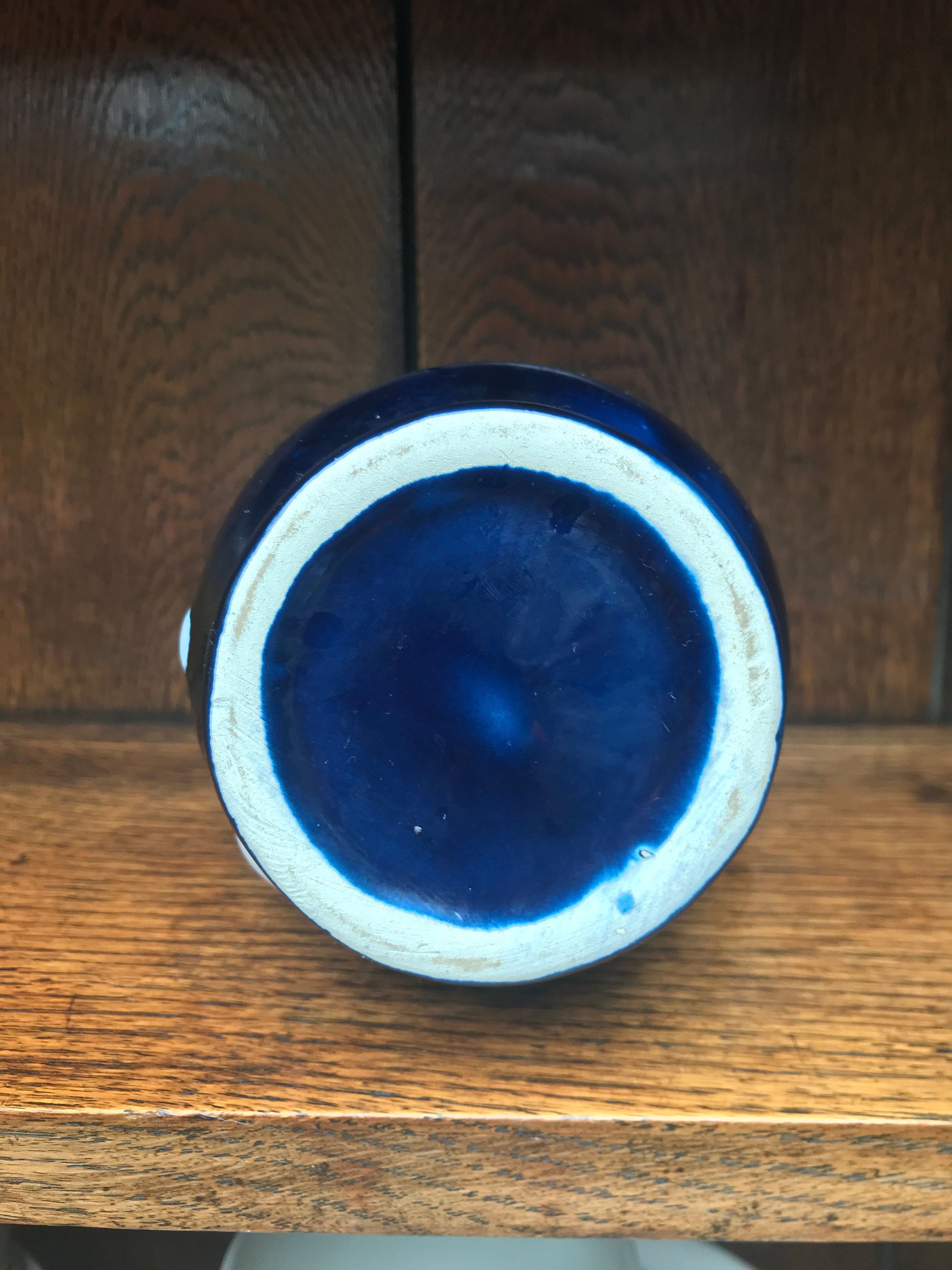 1960s Vallauris French Blue Ceramic Small Jug Pitcher with Fat Lava ...