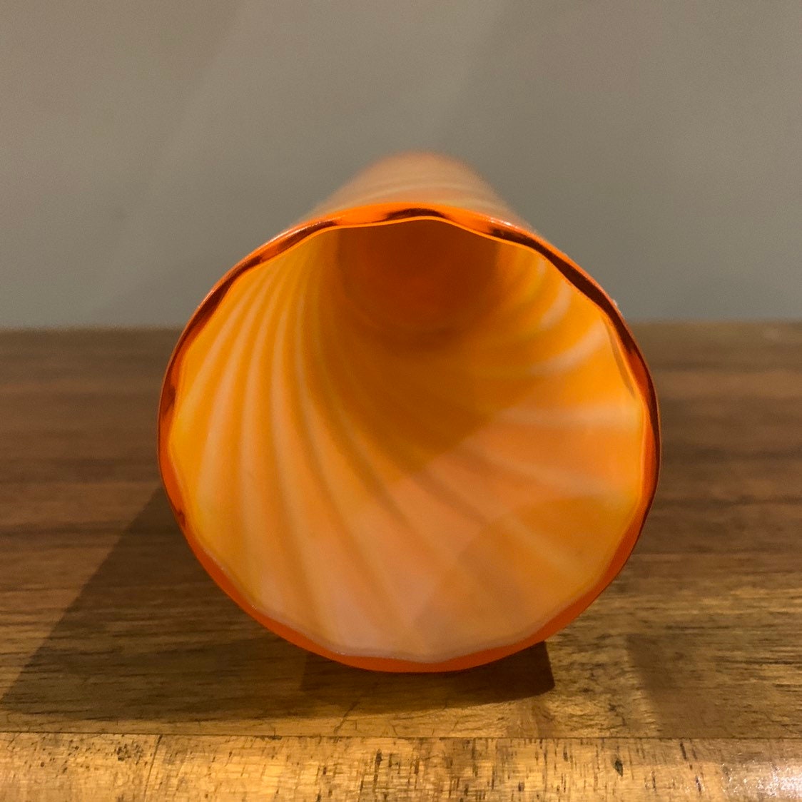 Elme Glasbruk Orange and Yellow Glass Cylinder Vase Swedish 1970s Art ...