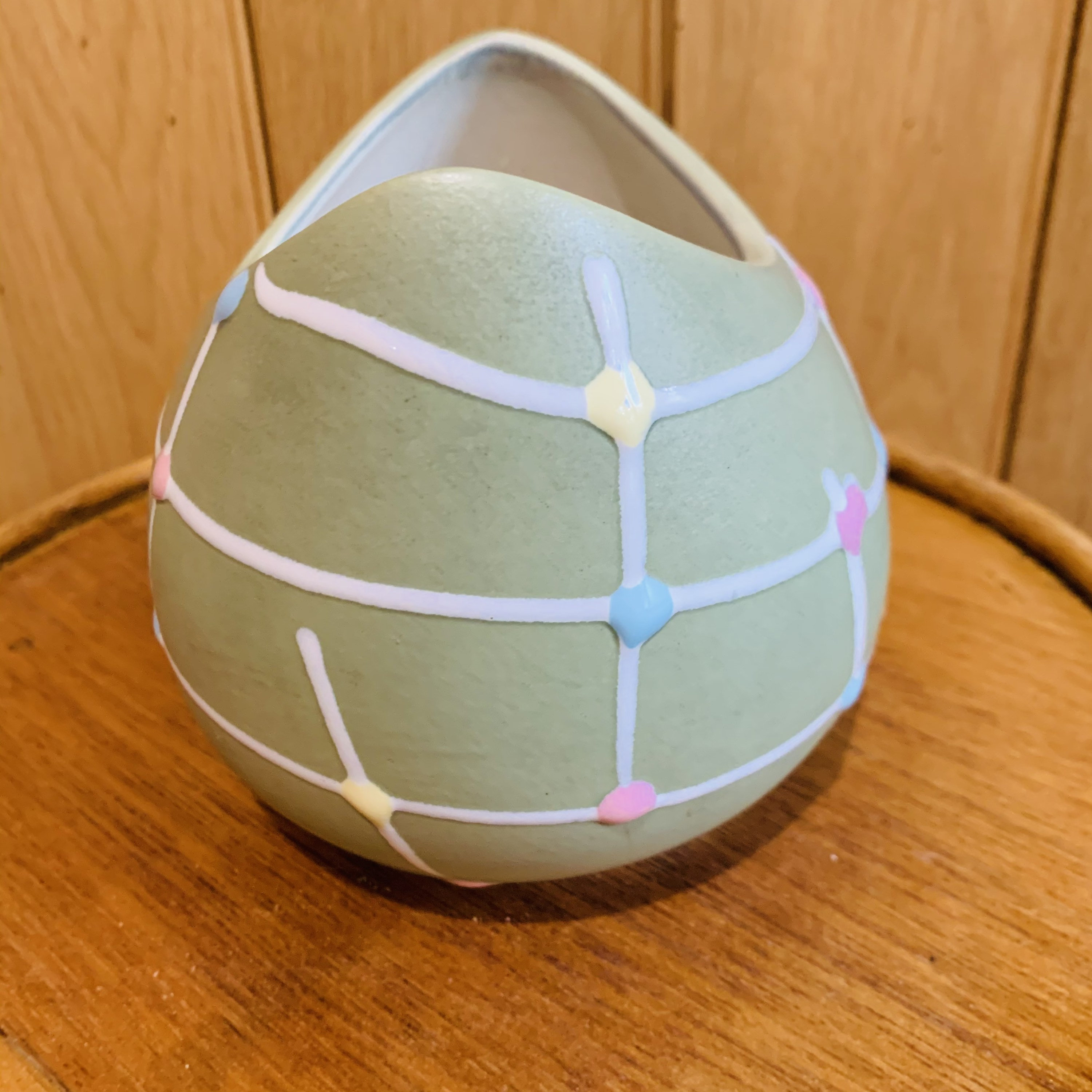 Dumler & Breiden Green 1950s German Ceramic Vase 1278 with Handpainted ...