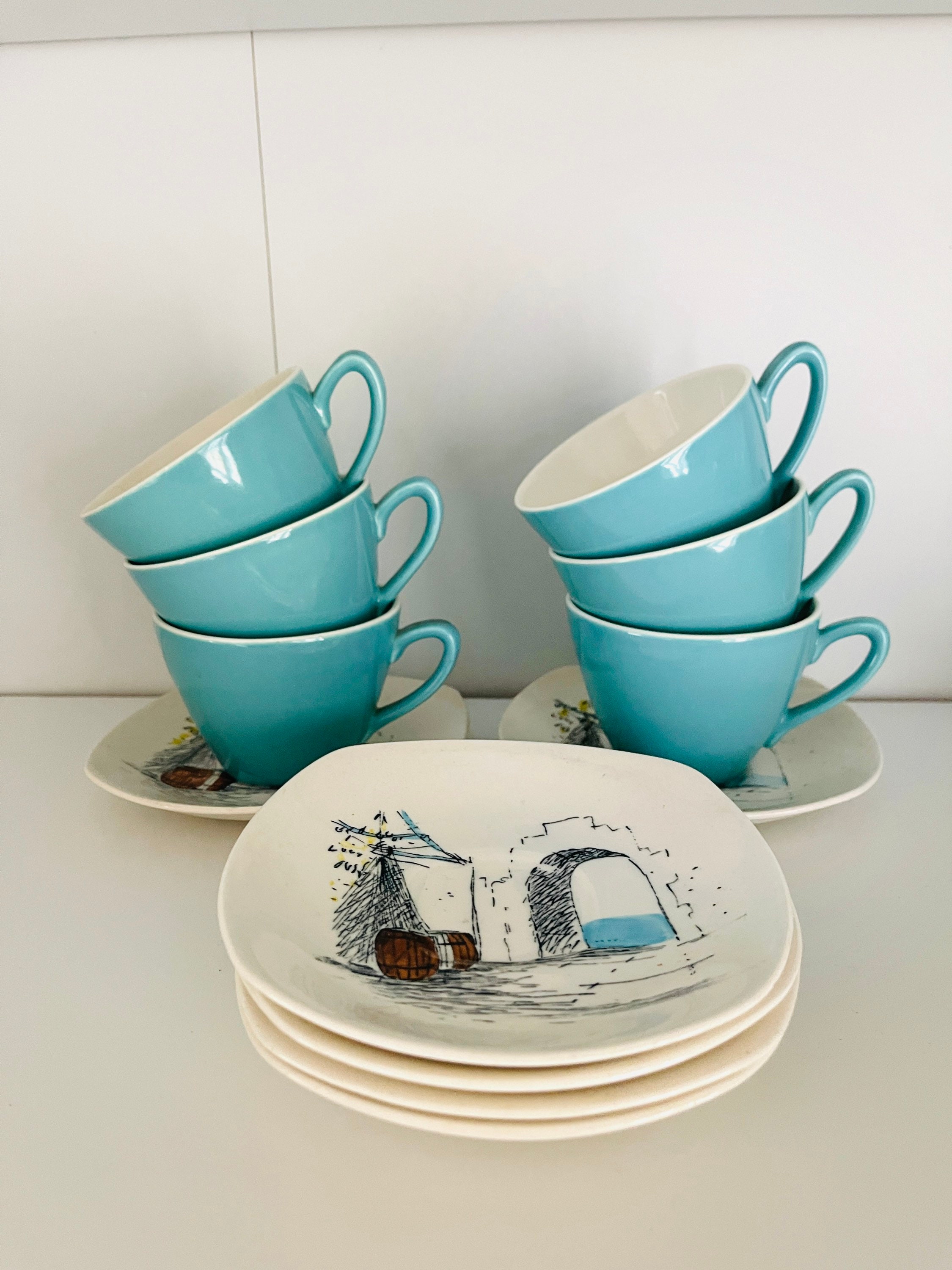 Midwinter Cannes Coffee Set for Six, featuring French Riviera Cafe ...