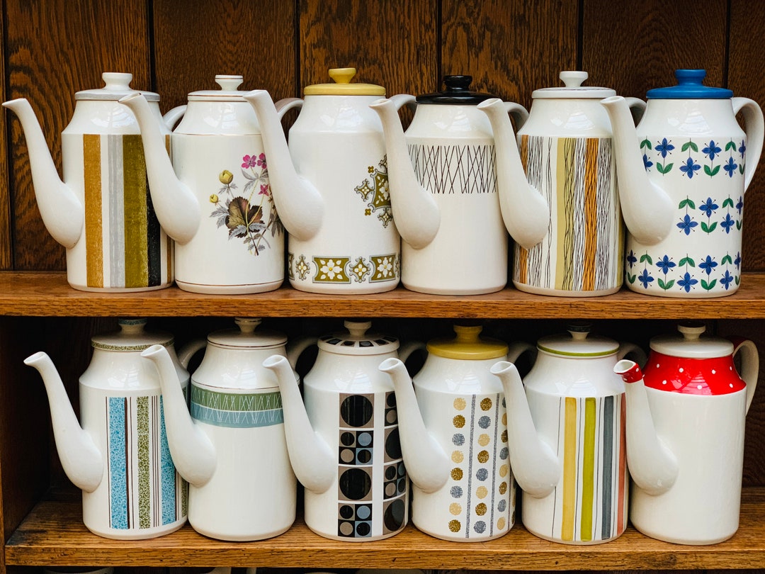 Midwinter Pottery Coffee Pots - 1960s Early Fine Shape With Knob Handle ...
