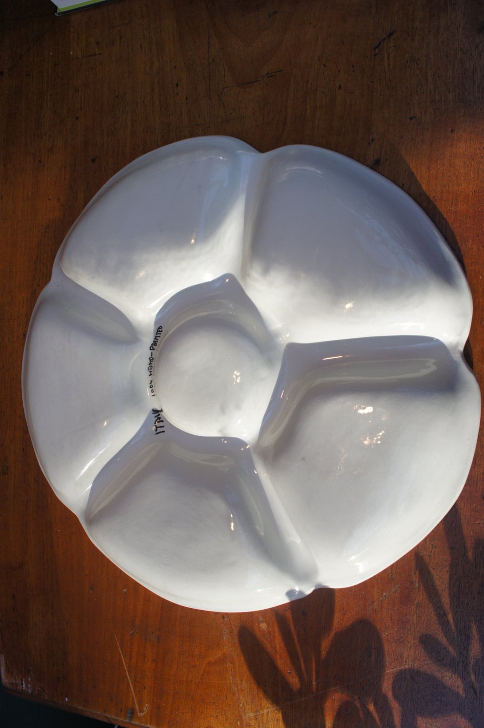 Mid Century Italian Ceramic Divided Antipasto Snack Platter Saladware