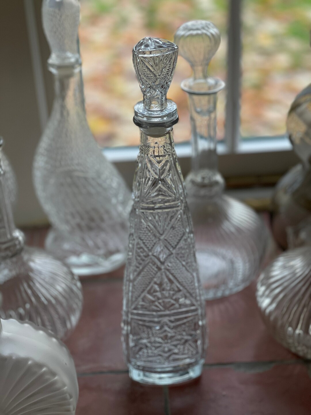 Triangle Genie Bottles 3-sided Vintage Italian Empoli Glass - Etsy UK