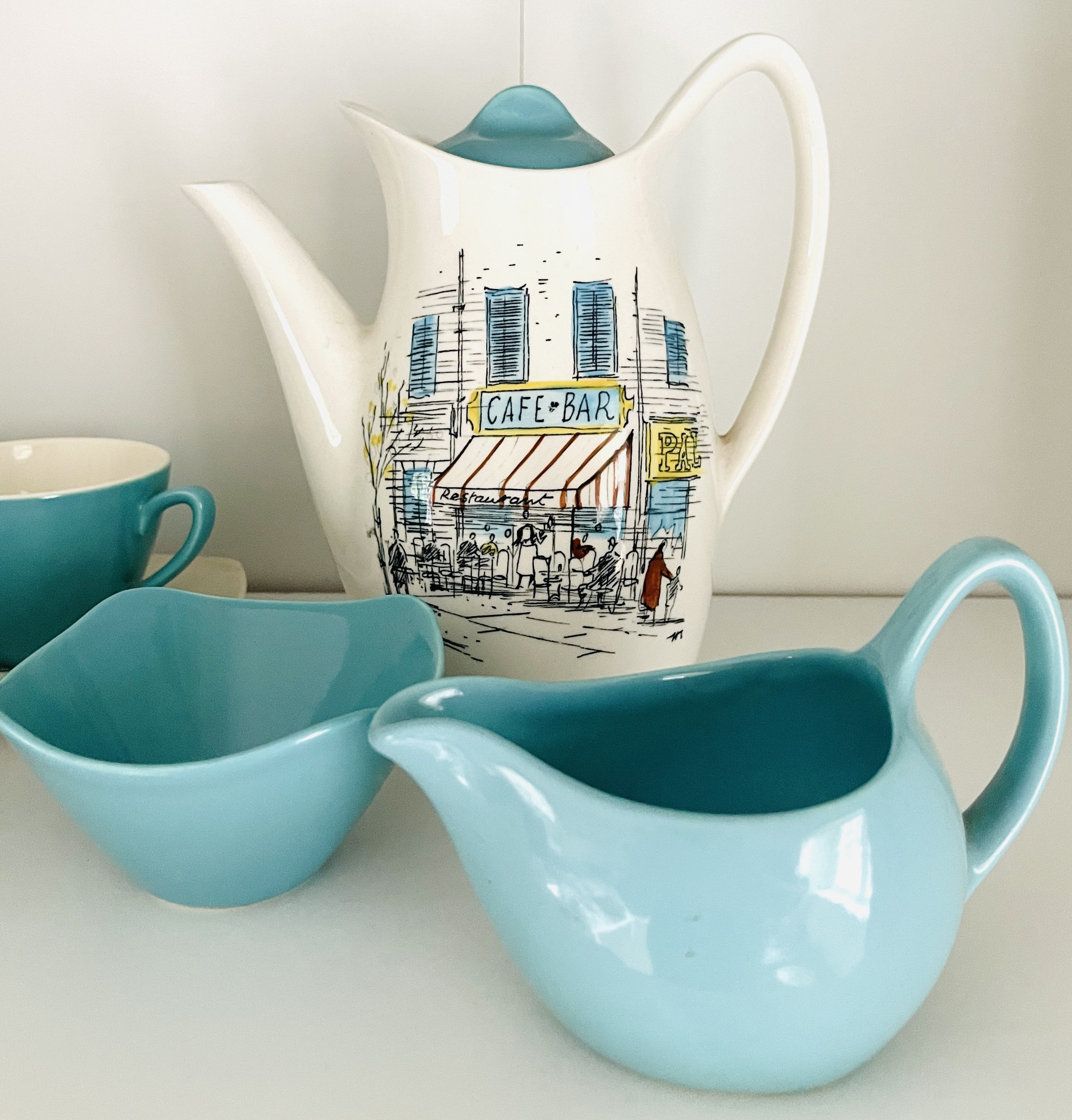 Midwinter Cannes Coffee Set for Six, featuring French Riviera Cafe ...