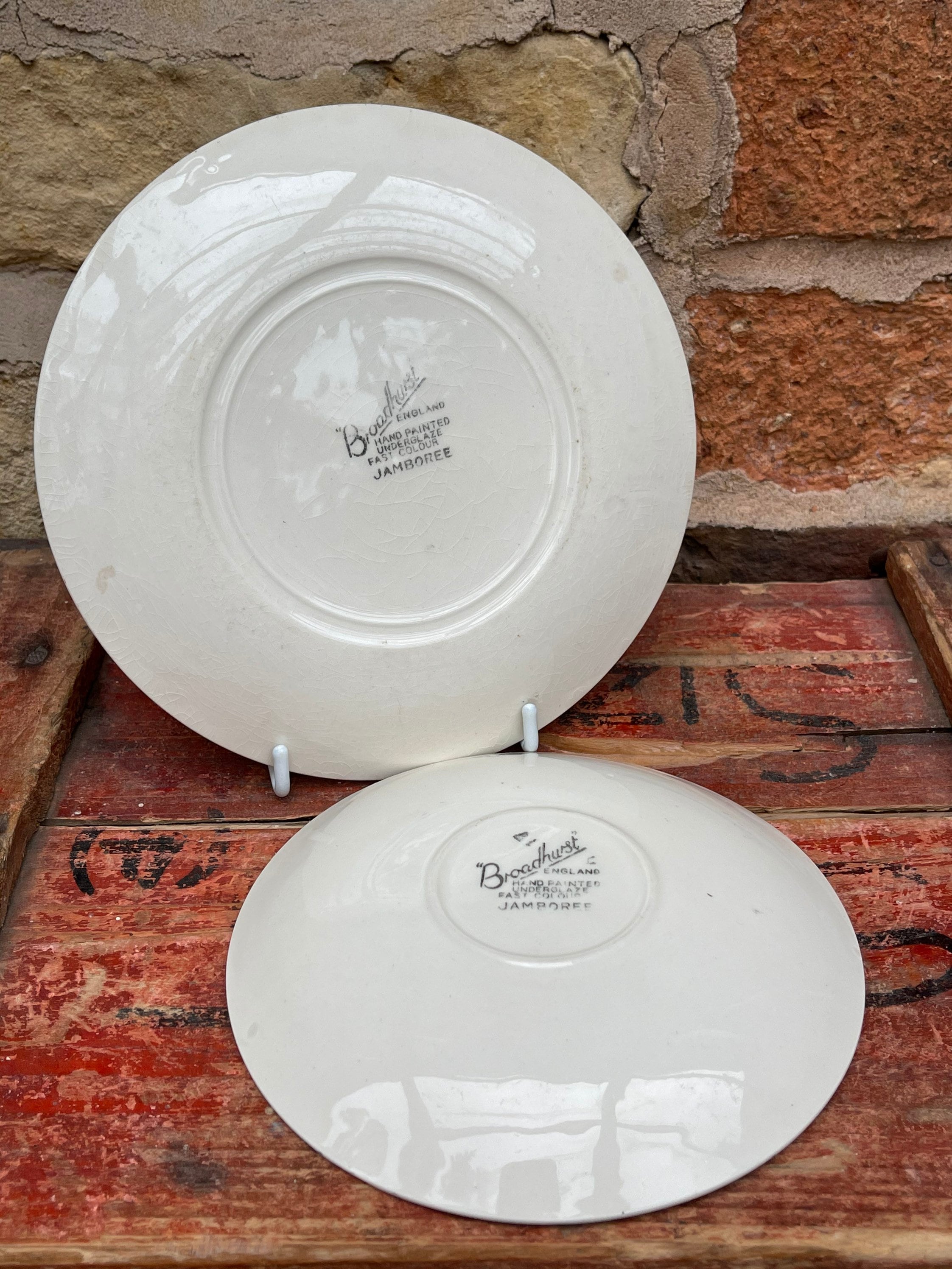 Kathie Winkle Jamboree Small Plate and Saucer for Broadhurst Pottery