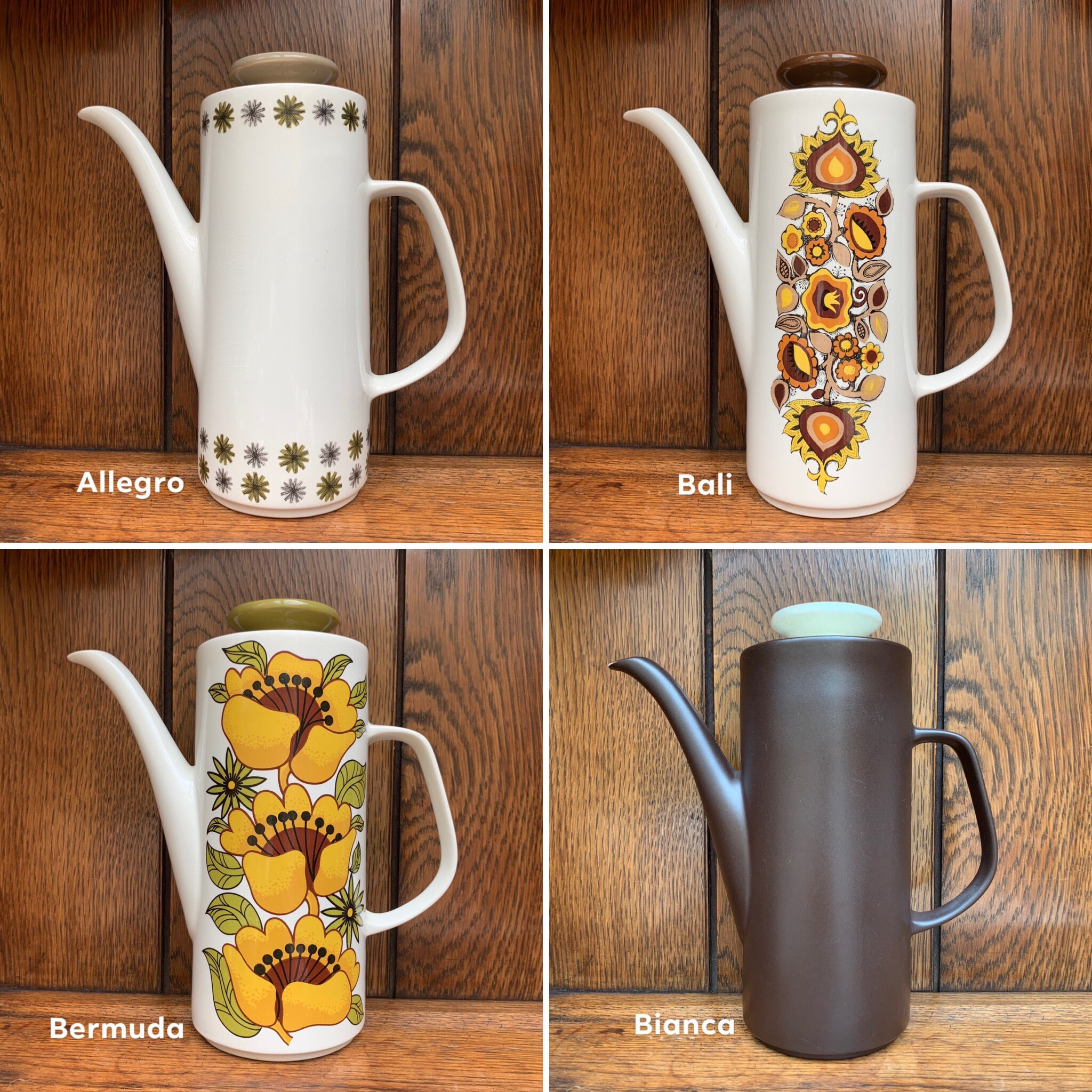 J&G Meakin Coffee Pots Studio 2 Shape, 1960s - 1970s, Fantastic Retro ...