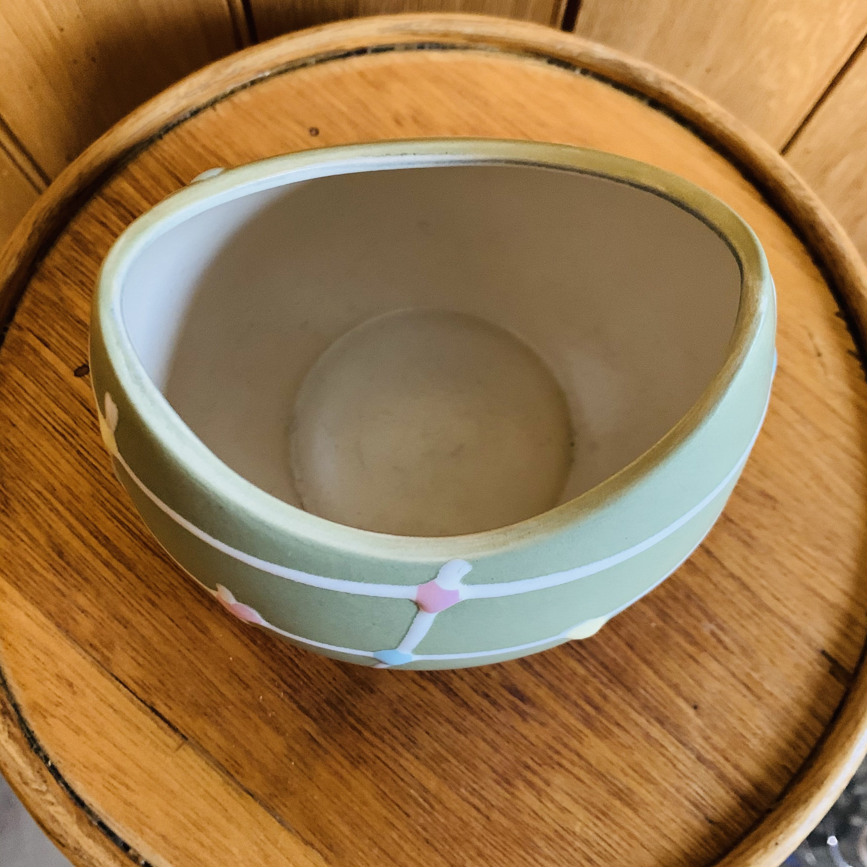 Dumler & Breiden Green 1950s German Ceramic Vase 1278 with Handpainted ...