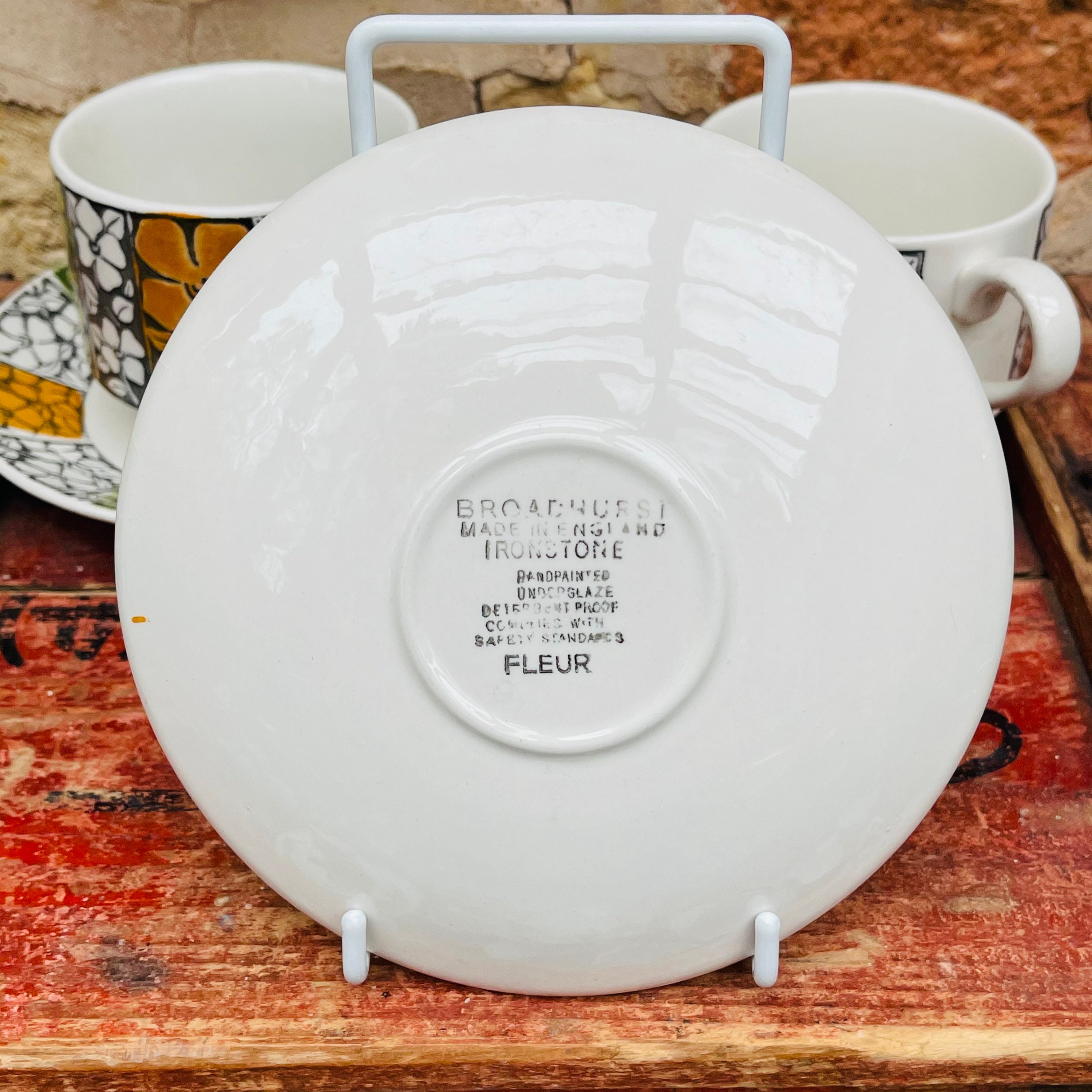 Kathie Winkle Fleur Teacups and Saucers for Broadhurst Pottery - in ...